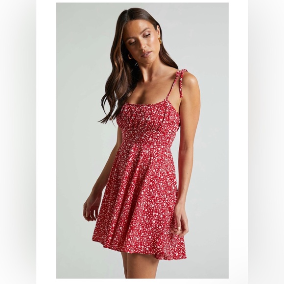 Showpo. | Dresses | Showpo Red Floral Dress | Poshmark